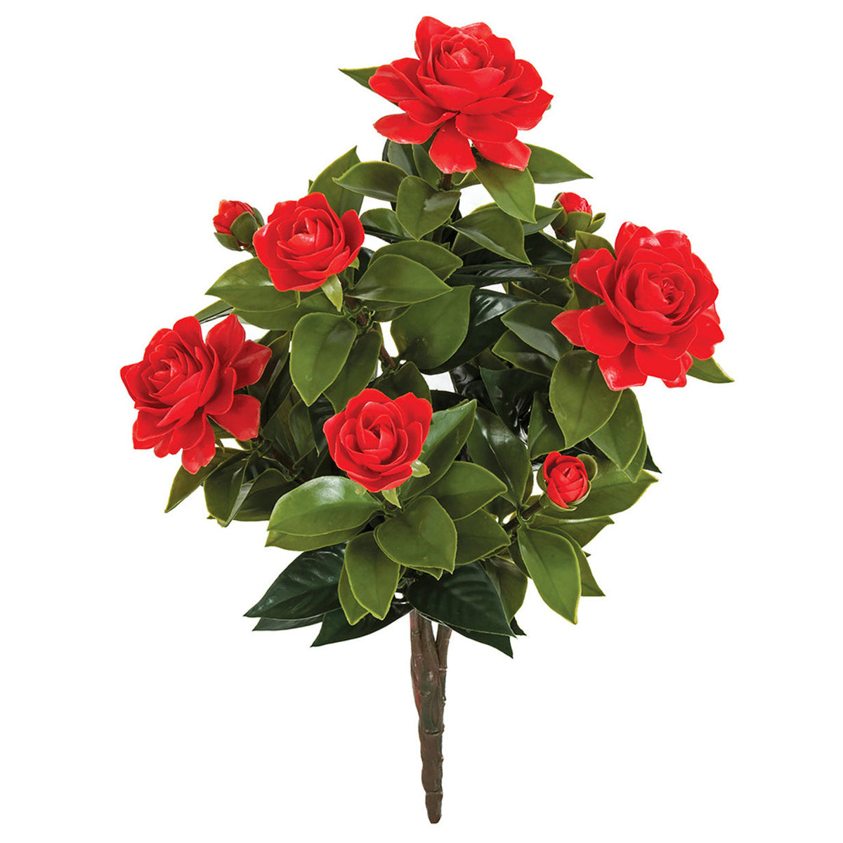 19" Outdoor UV-Proof Artificial Gardenia Flower Bush -Red — Silks Are ...