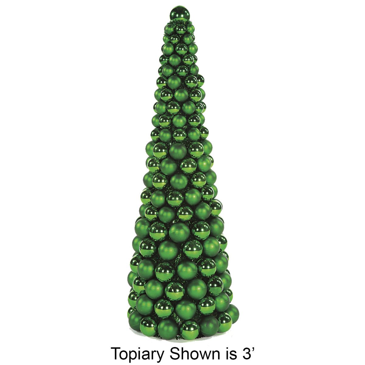 5' Matte & Reflective Ball Cone-Shaped Topiary -Green — Silks Are Forever