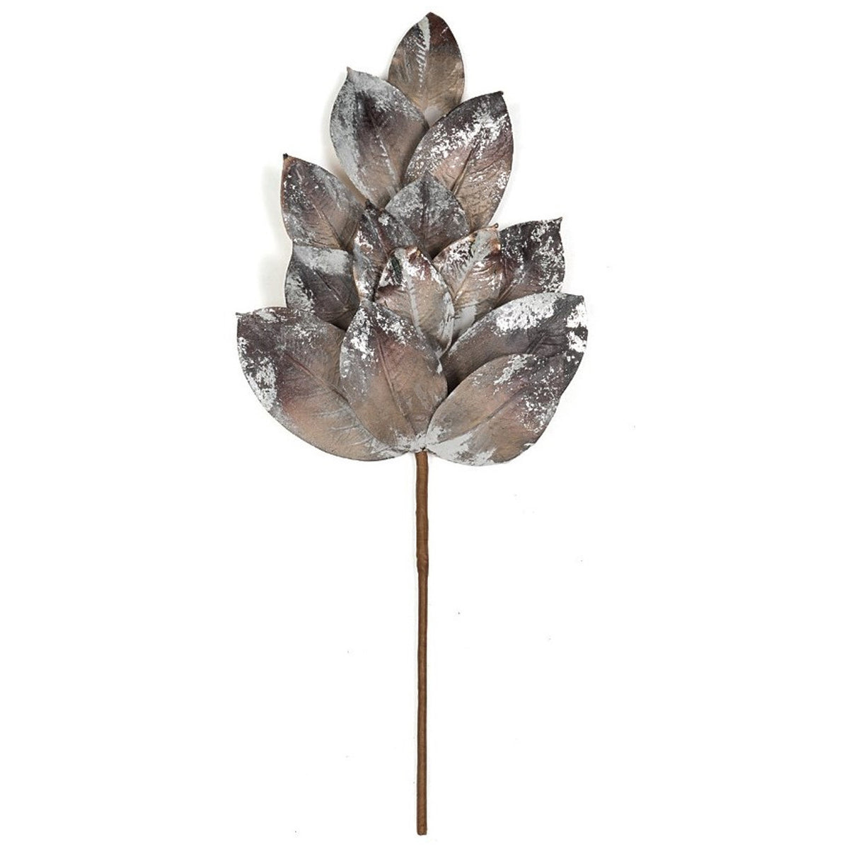 24" Metallic Artificial Magnolia Leaf Stem -Silver/Brown — Silks Are ...
