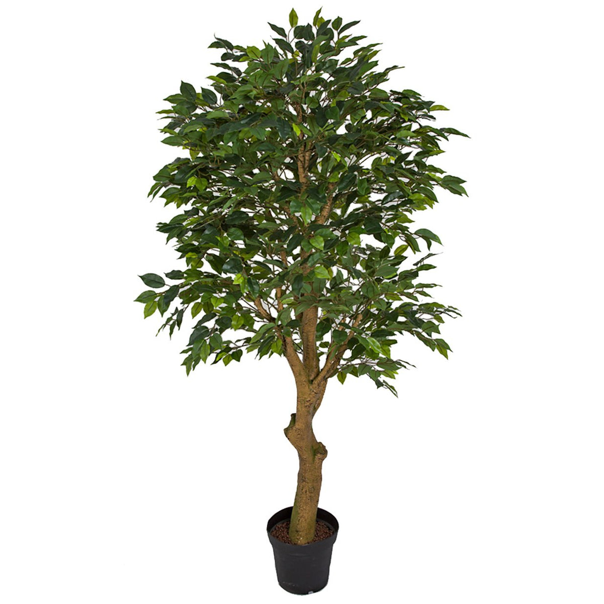 6' Artificial Plastic Ficus Tree w/Pot -1,280 Leaves -Green — Silks Are ...