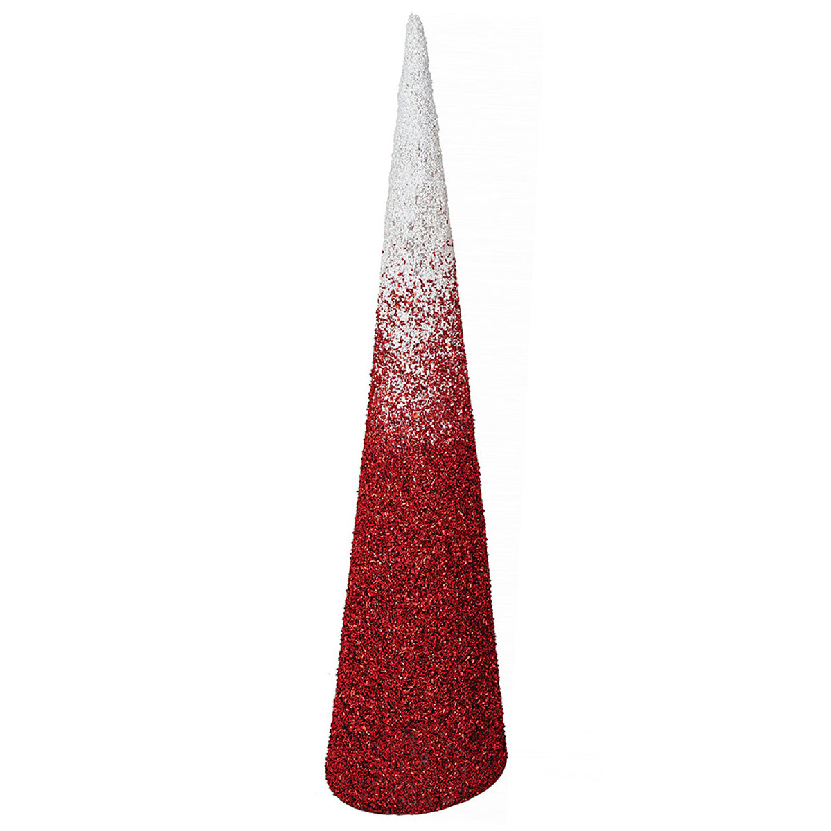 4' Glittered & Beaded Ombre Cone Tree -Red/White — Silks Are Forever