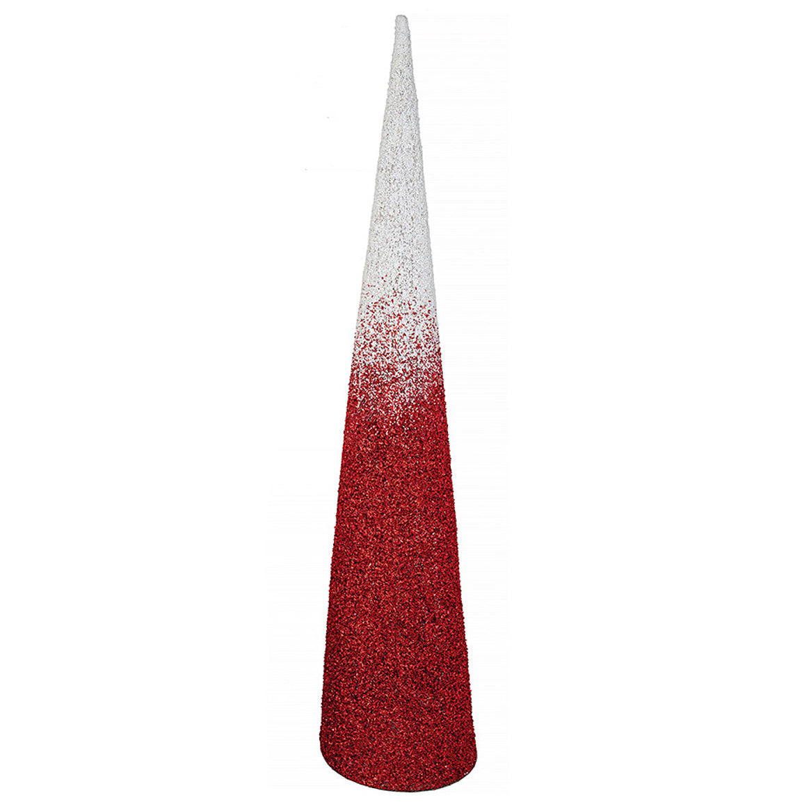 6' Glittered & Beaded Ombre Cone Tree -Red/White — Silks Are Forever