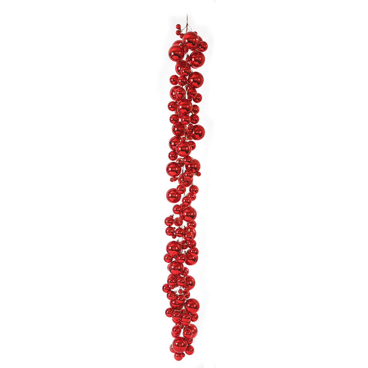 6' Plastic Mixed Reflective Ball Garland -Red | Christmas Garlands ...