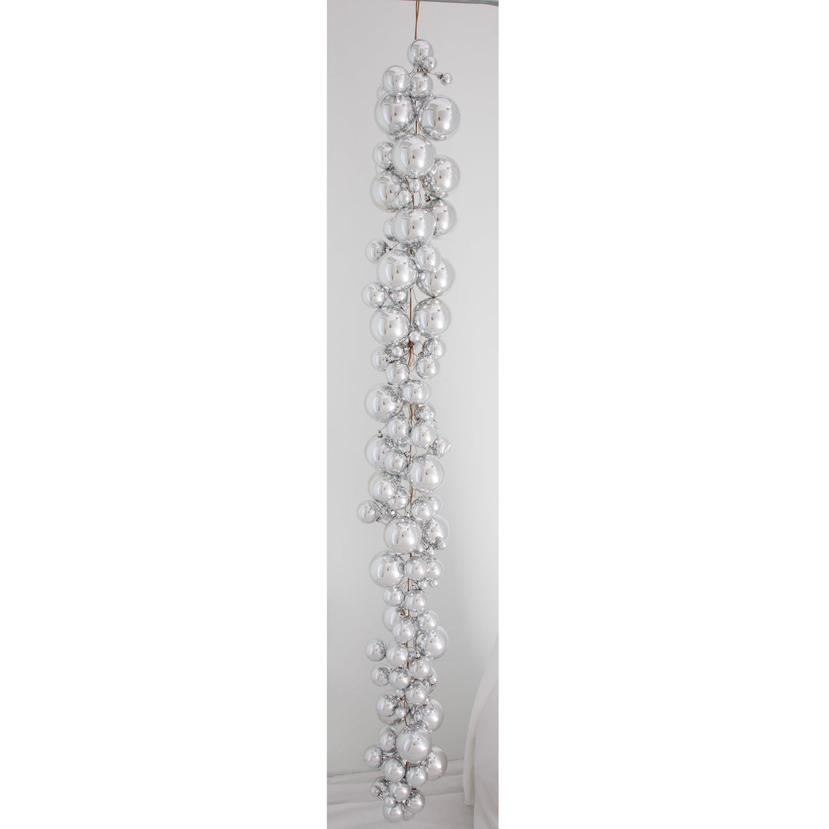 6' Plastic Mixed Reflective Ball Garland -Silver | Christmas Garlands ...