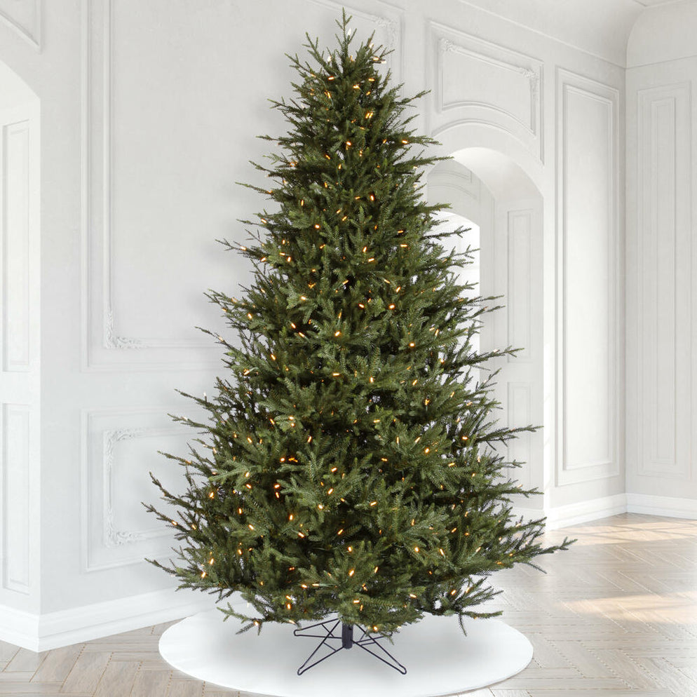 9'6" PE Itasca Fraser Artificial Christmas Tree, Micro LED Pre-Lit ...