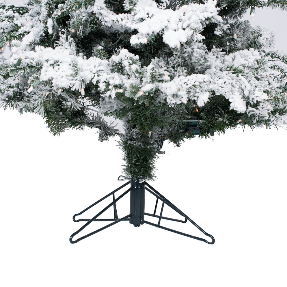 9' Flocked Slim Utica Fir Artificial Christmas Tree, LED Pre-Lit ...