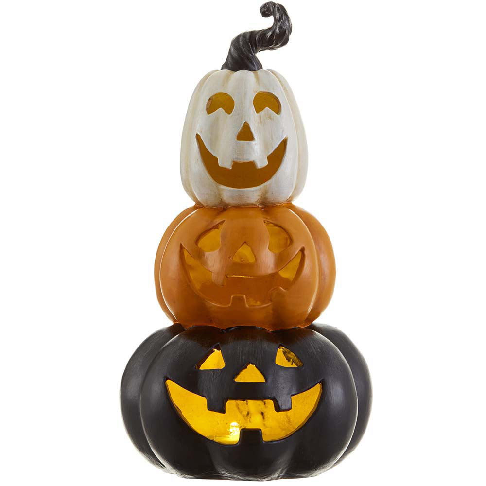 11" Battery Operated Halloween Stacking Jack-O-Lantern With Light ...