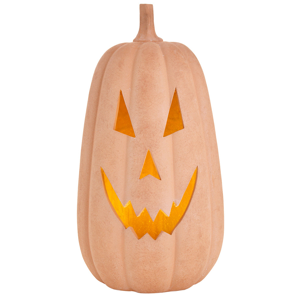 17" Battery Operated Halloween Jack-O-Lantern Pumpkin -Terracotta ...