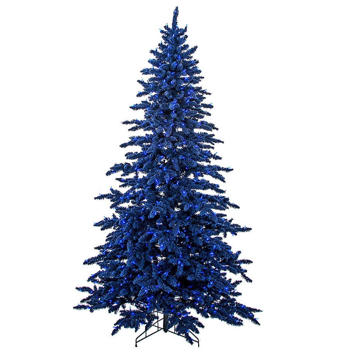 7'6"Hx45"W Flocked Marin Artificial Christmas Tree, LED Pre-Lit — Silks ...