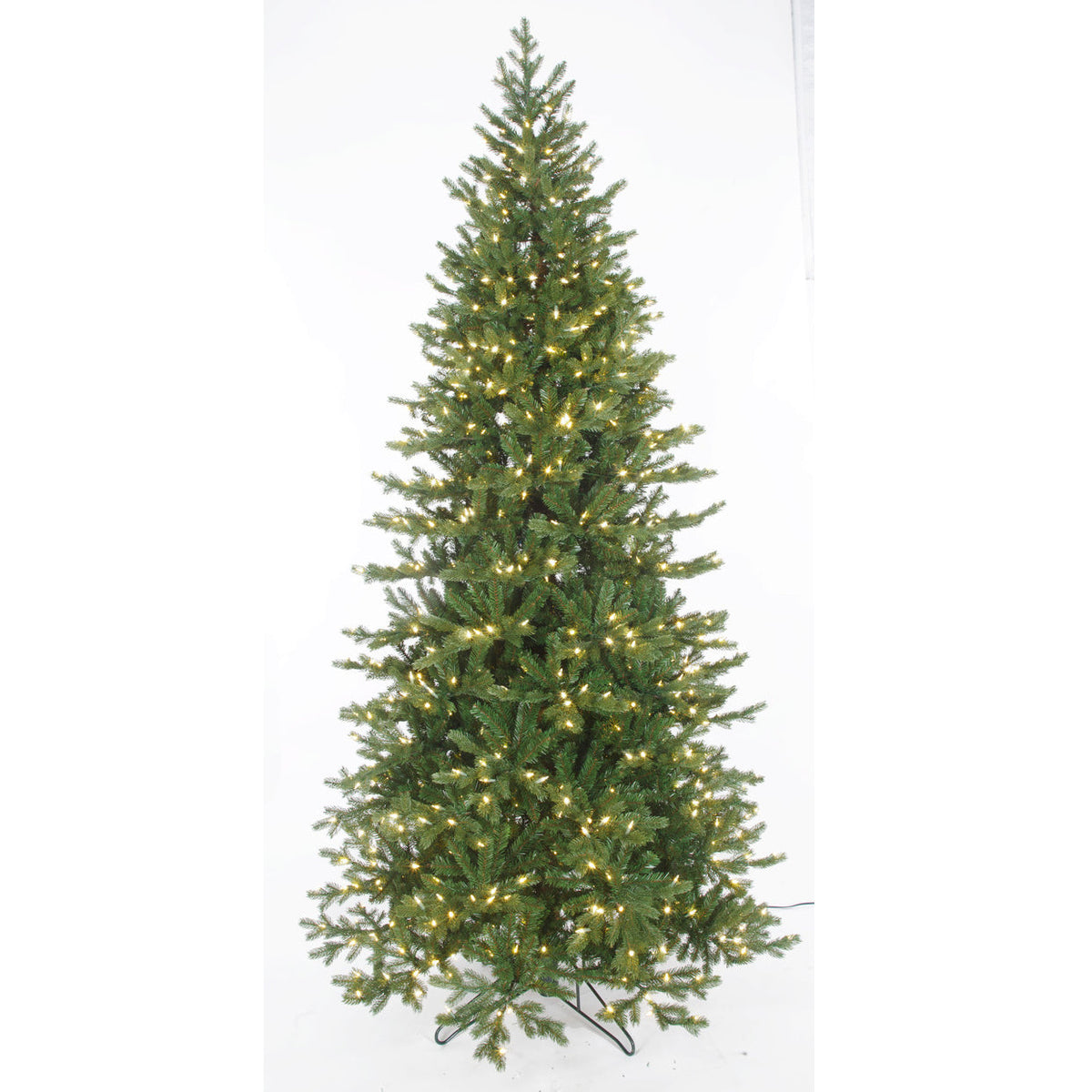 9'Hx54"W PE Slim Norway Spruce Artificial Christmas Tree, LED Pre-Lit ...