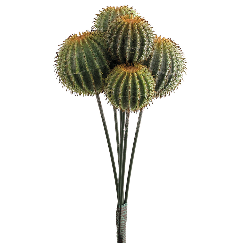 14" Barrel Cactus Artificial Stem -Green | Succulent Plants Unpotted ...