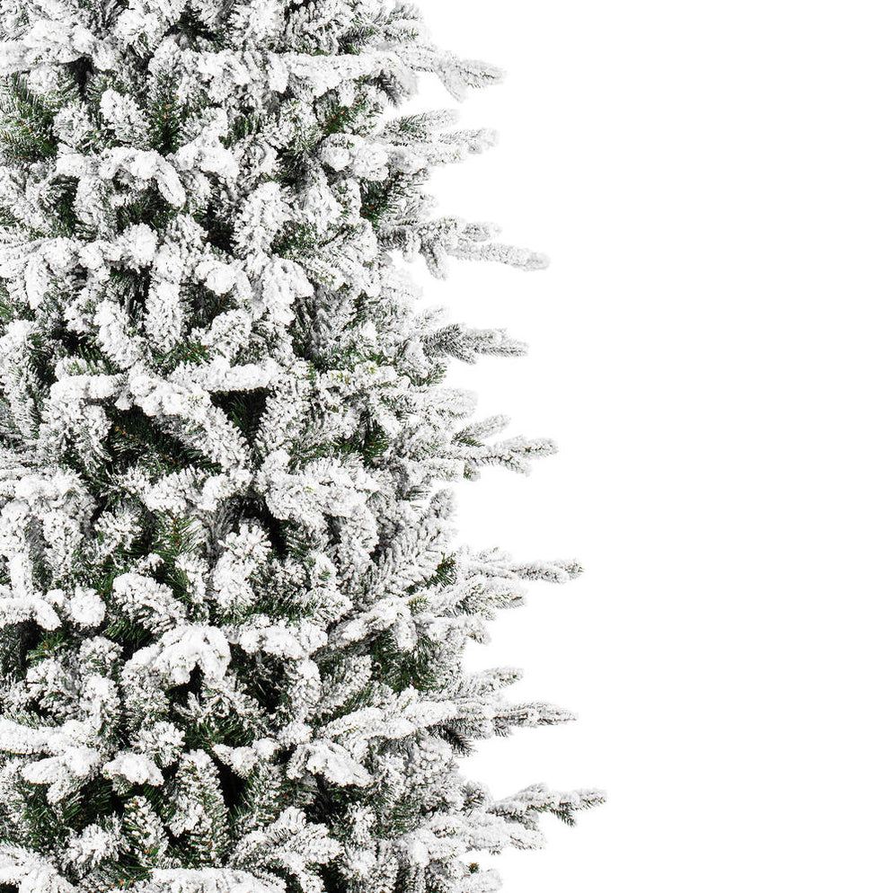 PE Frosted Slim Kamas Fraser Fir Artificial Christmas Tree, Unlit — Silks Are Forever