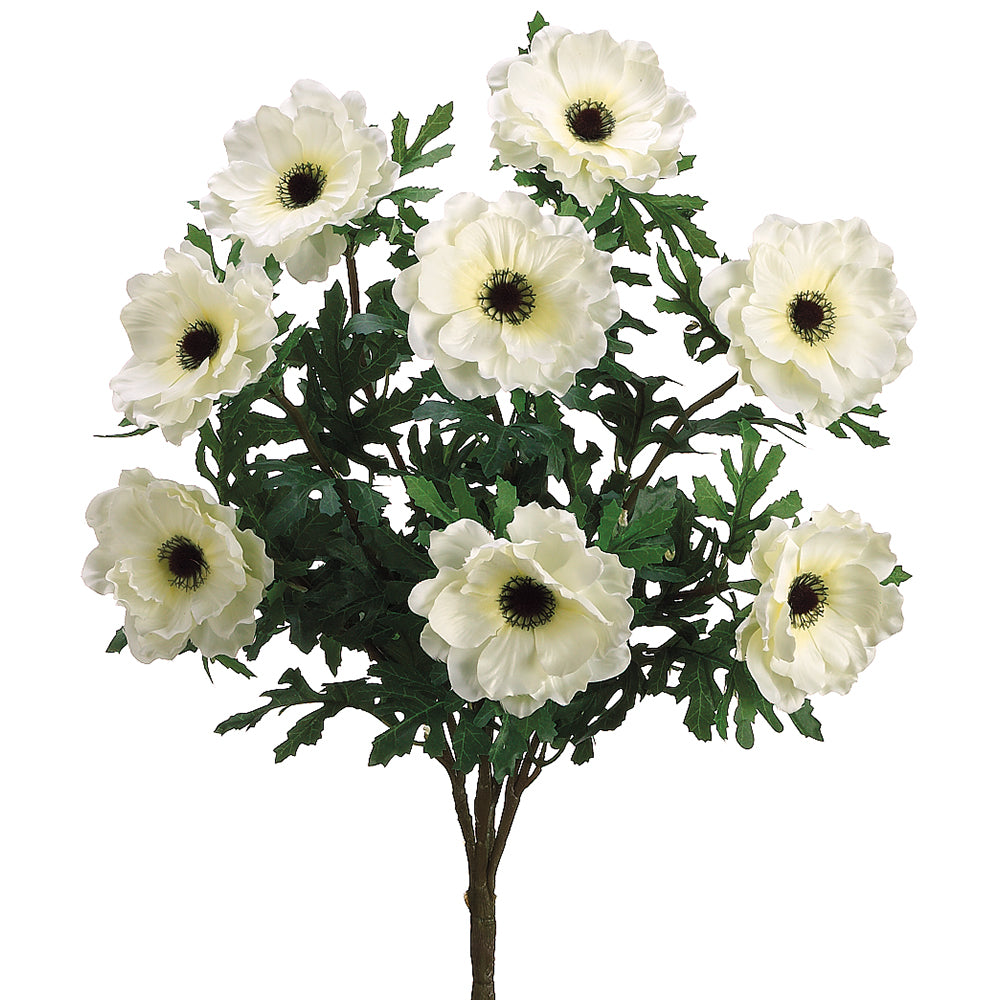 20" Silk Wave Anemone Flower Bush -Cream | Anemone Flowers — Silks Are ...