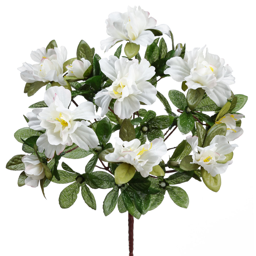 13" Silk Azalea Flower Bush -Cream | Azalea Flowers — Silks Are Forever