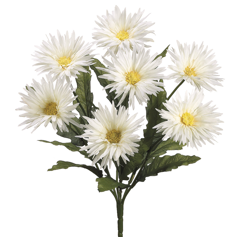 19" Silk Spider Gerbera Daisy Flower Bush -Cream | Daisy Flowers ...