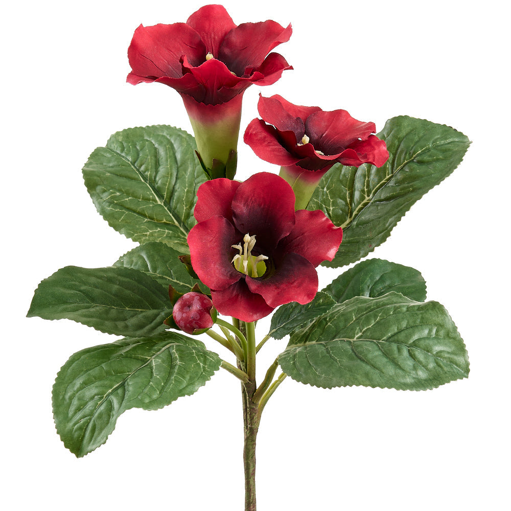 13" Gloxinia Silk Flower Bush -Red | Other Flower Bushes — Silks Are ...