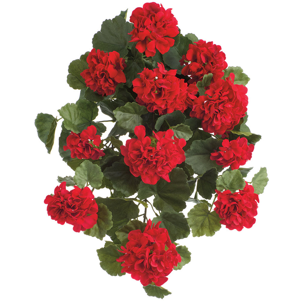22" Hanging Geranium Silk Flower Bush -Red | Geranium Flowers — Silks ...