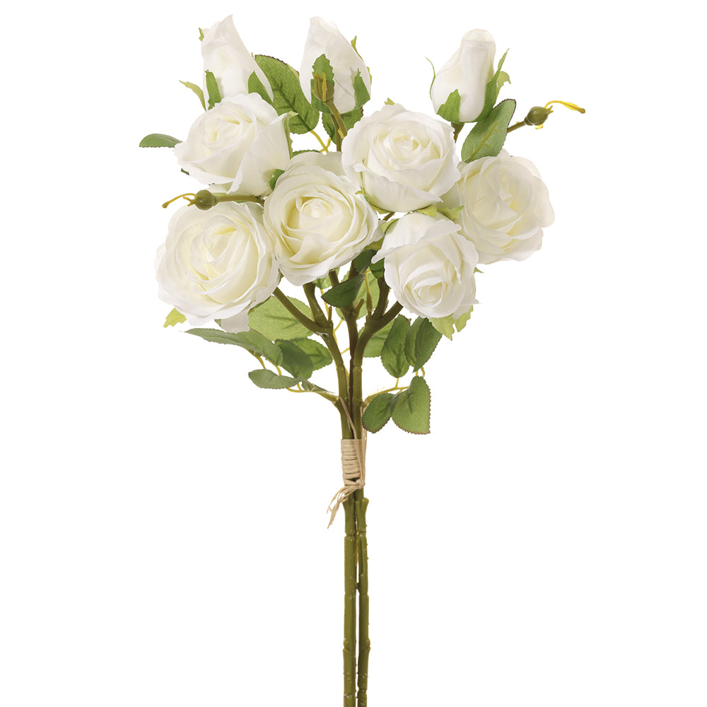 17.5" Silk Rose Flower Stem Bundle -Cream | SilksAreForever.com — Silks ...