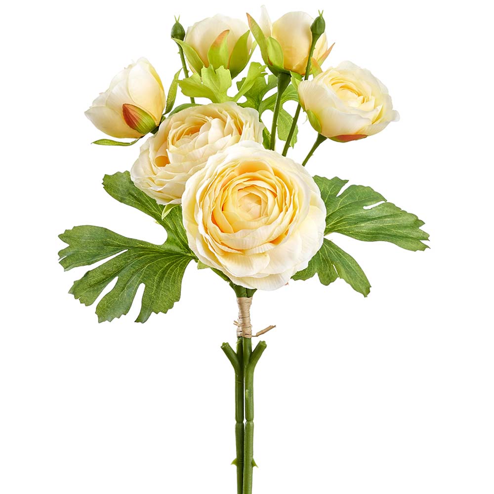 13" Ranunculus Silk Flower Stem Bundle -Yellow | Ranunculus Stem ...