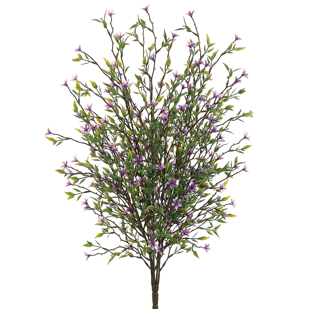 20" Plastic Wild Starflower Artificial Flower Bush -Purple — Silks Are ...