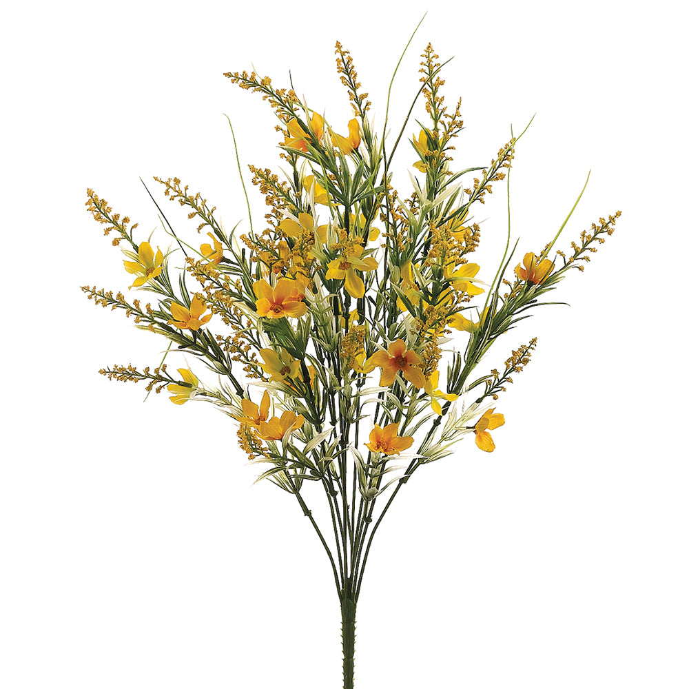22" Silk Cosmos & Astilbe Flower Bush -Yellow | Mixed Flower Bushes ...