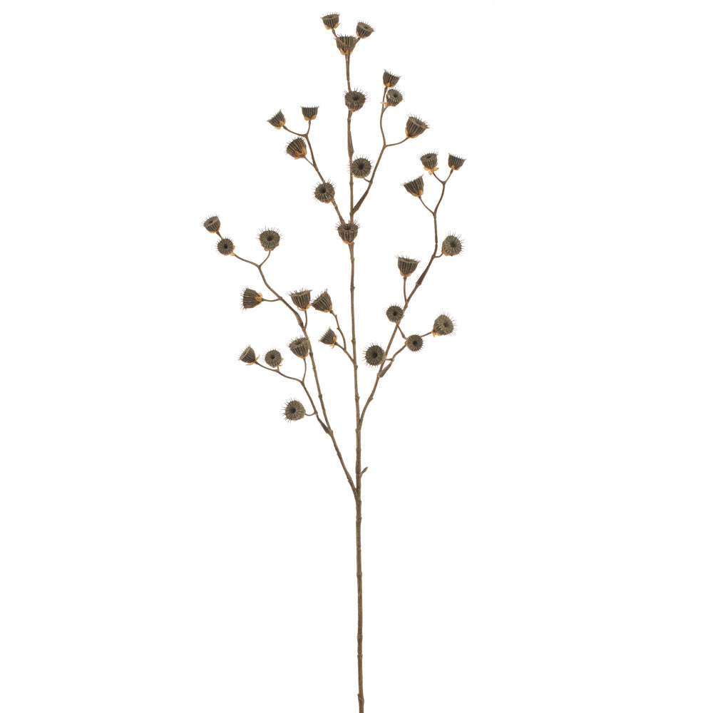 39" Abutilon Seed Pod Artificial Flower Stem -Green/Brown — Silks Are ...