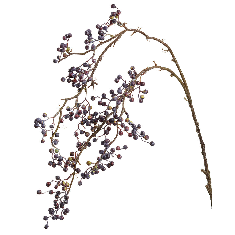 33" Hanging Berry Artificial Stem -Purple | Berry Stems — Silks Are Forever