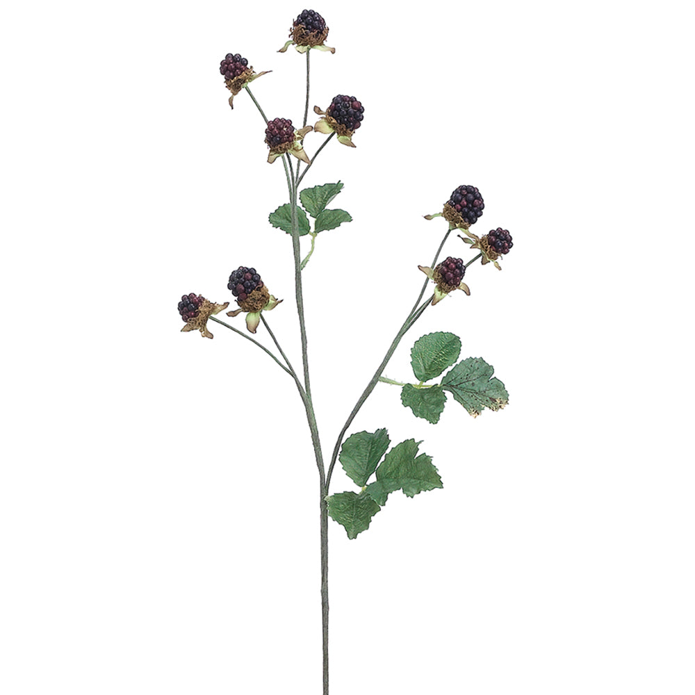 27" Artificial Wild Raspberry Stem -2 Tone Plum | Artificial Fruits ...