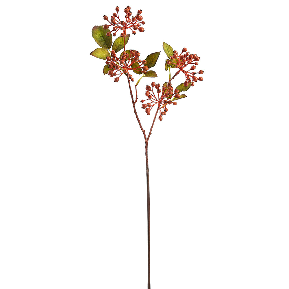 25.5" Artificial Berry Stem -Rust | Fall Berries — Silks Are Forever