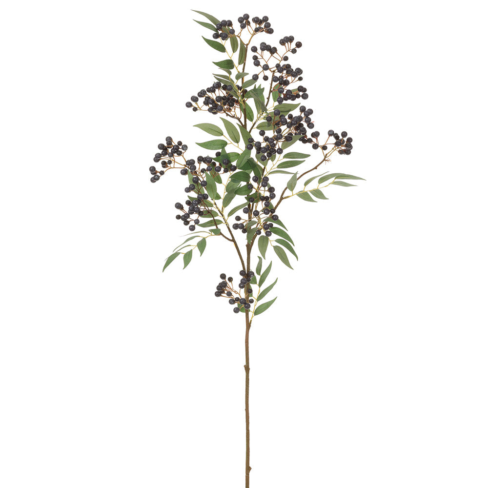 40" Pepperberry Artificial Stem -Blue | Berry Stems — Silks Are Forever
