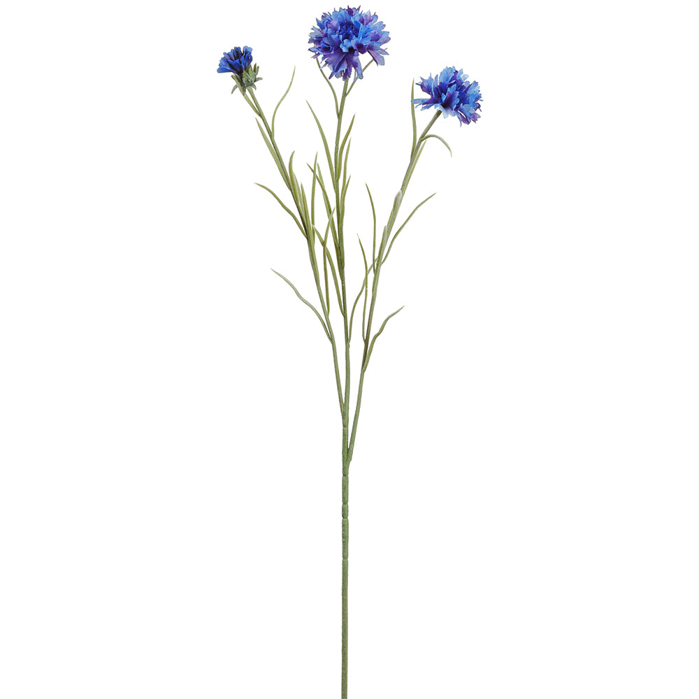 25.5" Silk Cornflower Flower Stem -Purple/Blue | Cornflower Stem ...