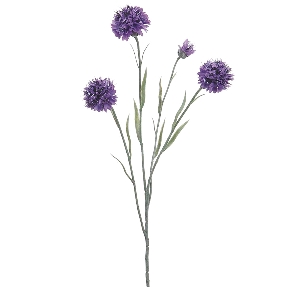 24" Silk Cornflower Flower Spray -Lavender | Cornflower Stem — Silks ...