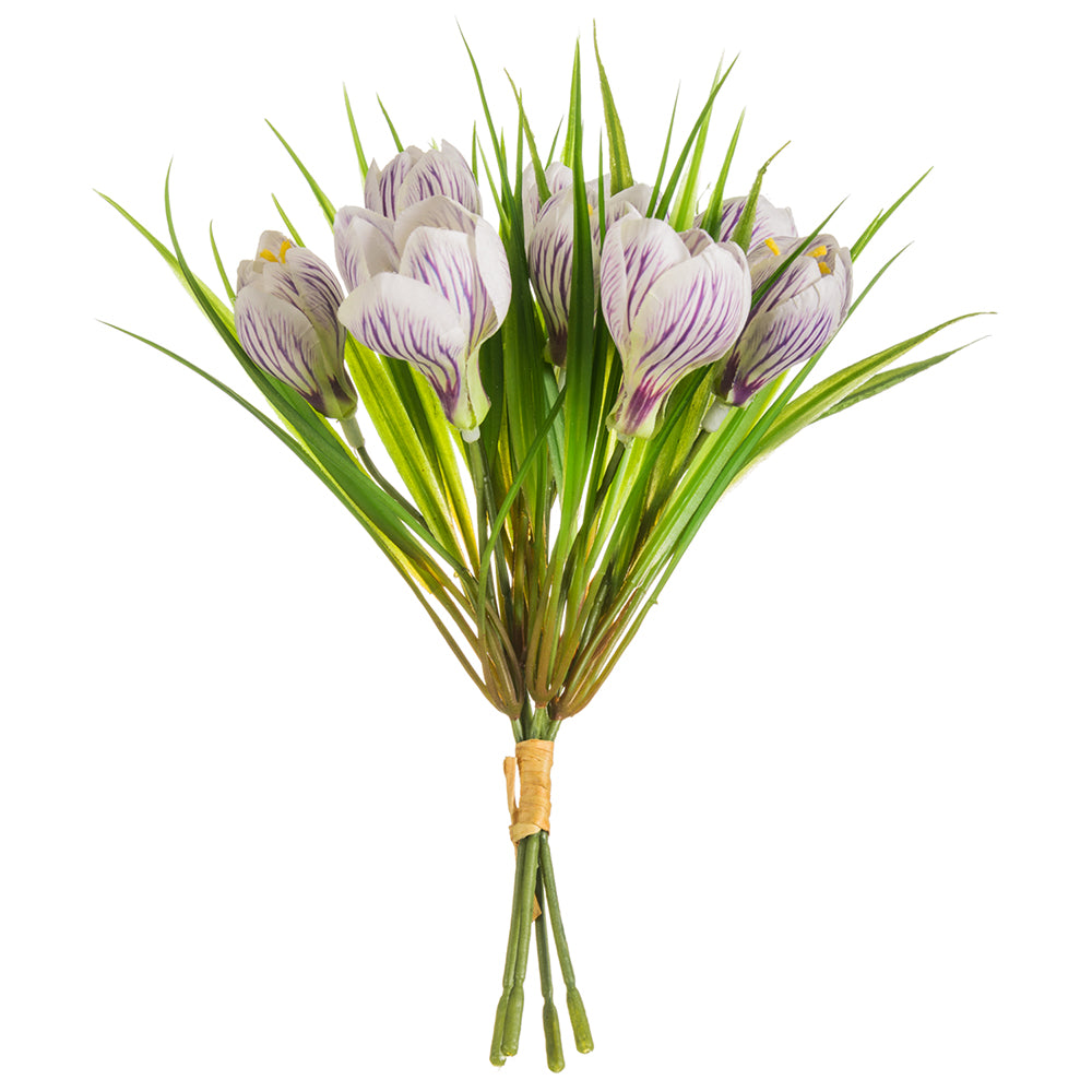 9" Crocus Silk Flower Stem Bundle -Lavender/Cream — Silks Are Forever
