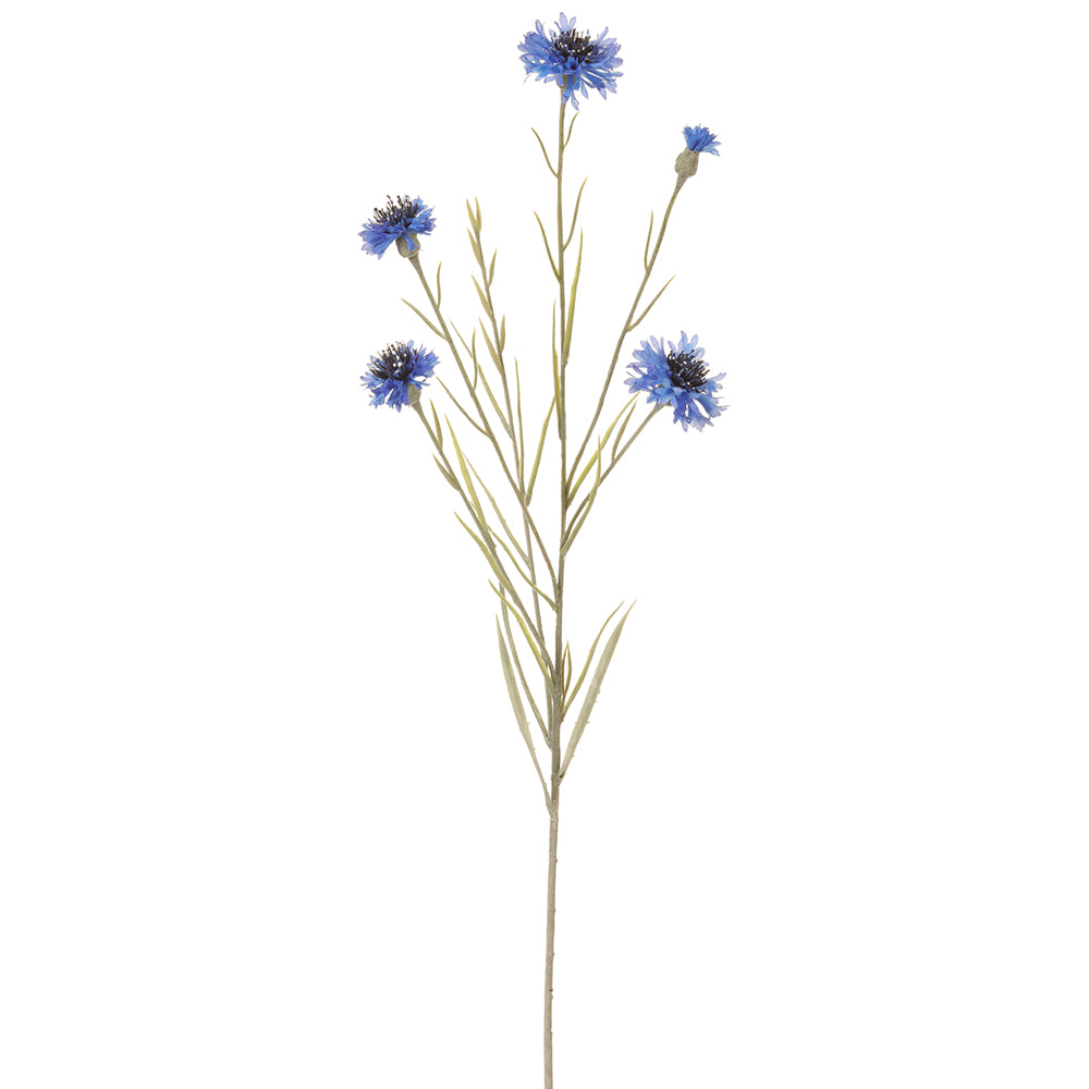 27.5" Silk Cornflower Flower Stem -Blue | Cornflower Stem — Silks Are ...