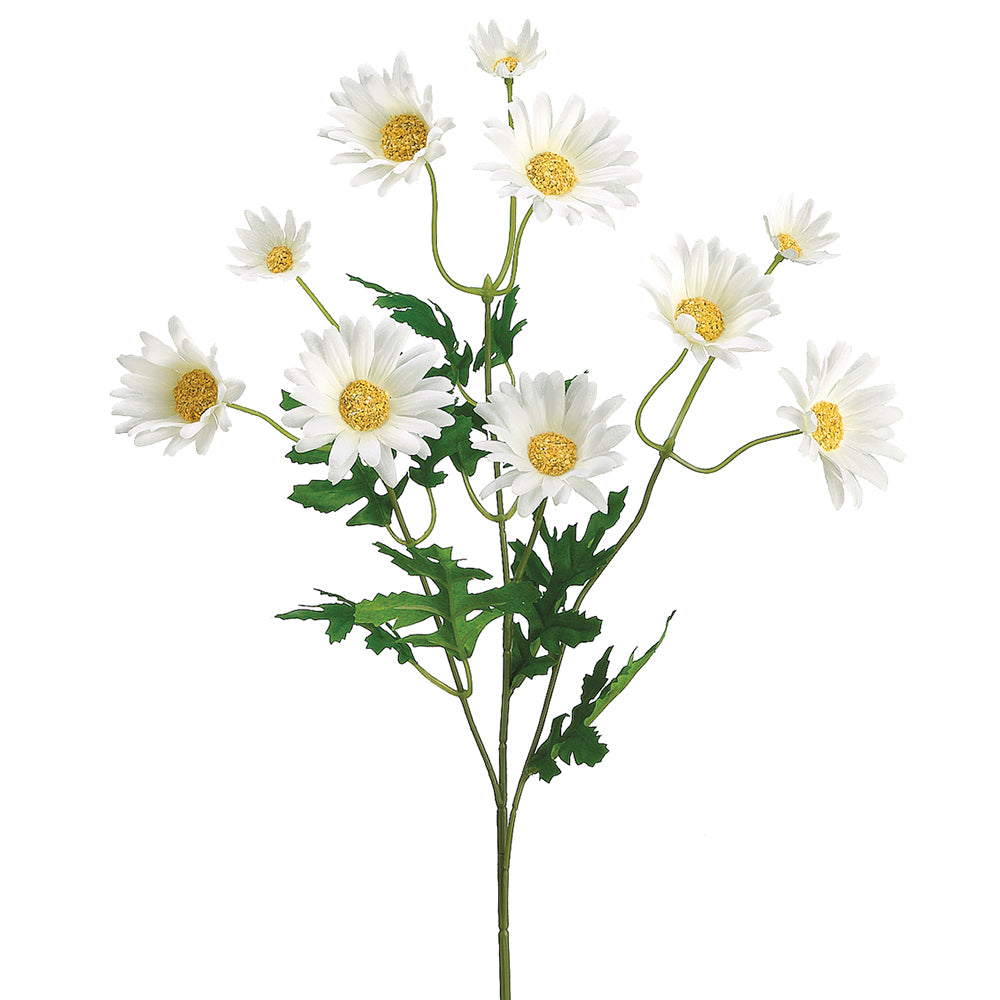 25" Silk Daisy Flower Spray -White | Daisy Stem | SilksAreForever.com ...