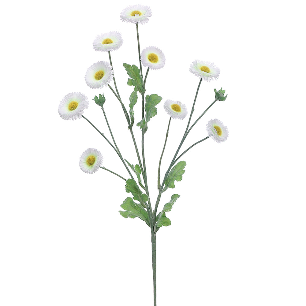 29" Silk Aster Daisy Flower Spray -White | Daisy Stem — Silks Are Forever