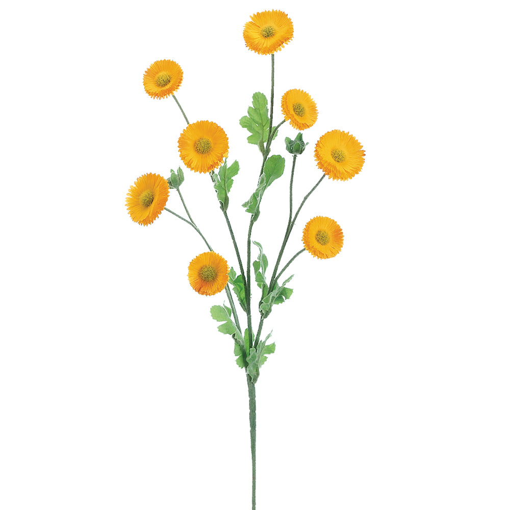 29" Silk Aster Daisy Flower Spray -Yellow | Daisy Stem — Silks Are Forever