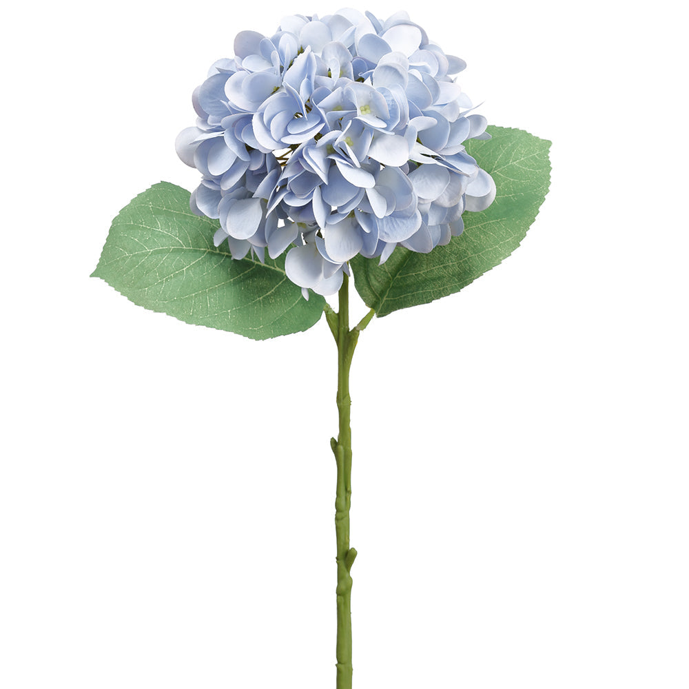 18.5" Real Touch Hydrangea Silk Flower Stem -Blue | Hydrangea Stem ...