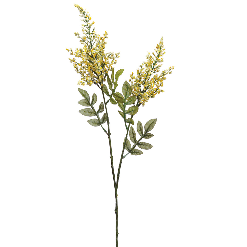 31" Heather Artificial Flower Stem -Yellow | Meadow & Wild Stem — Silks ...
