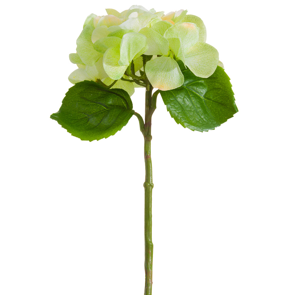13" Silk Hydrangea Flower Stem -2 Tone Green | Hydrangea Stem — Silks ...