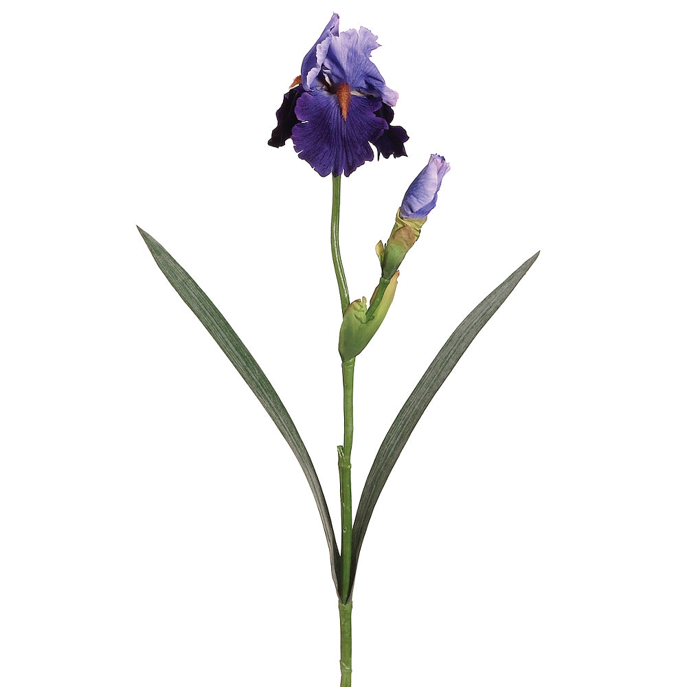 28" Silk Bearded Iris Flower Spray -Purple/Blue | Iris Stem — Silks Are Forever