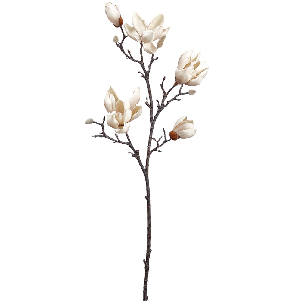 39.5" Magnolia Silk Flower Stem -Beige | Magnolia Stem — Silks Are Forever