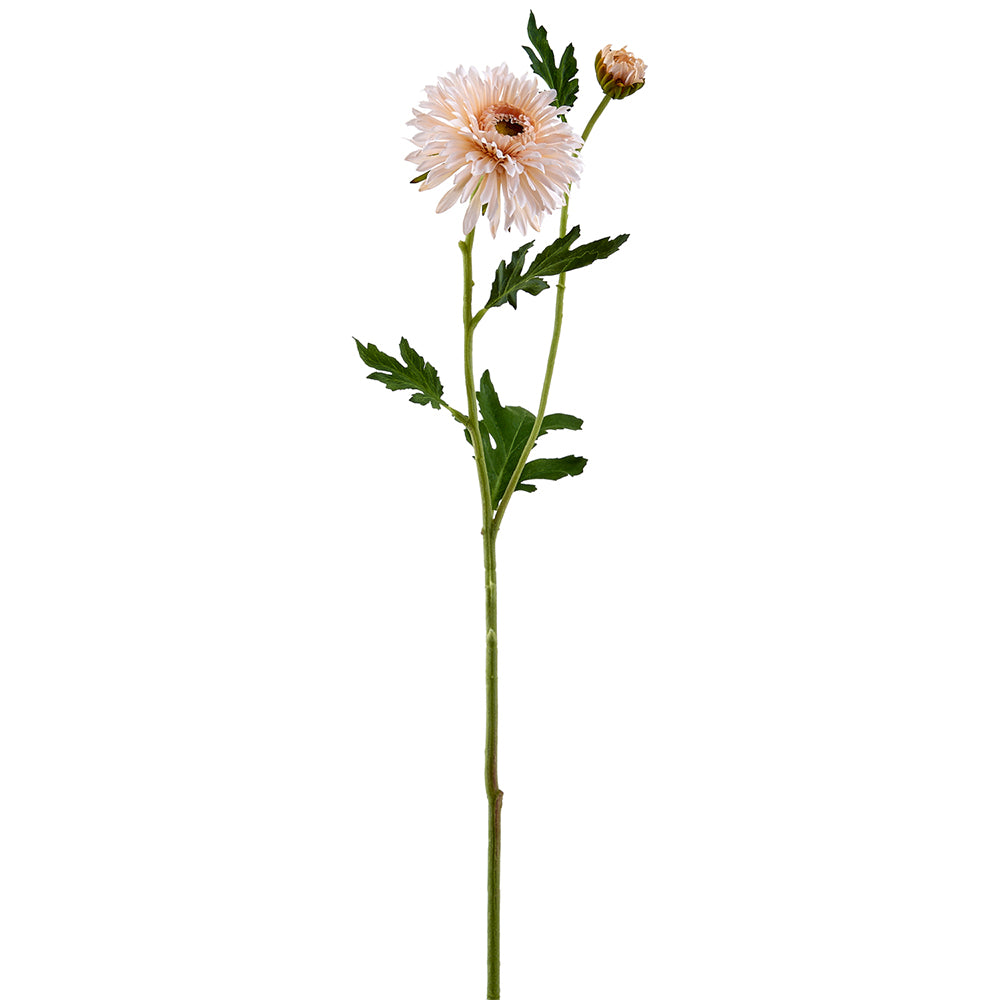 28.25" Silk Mum Flower Stem -Peach/Pink | Mum Stem — Silks Are Forever