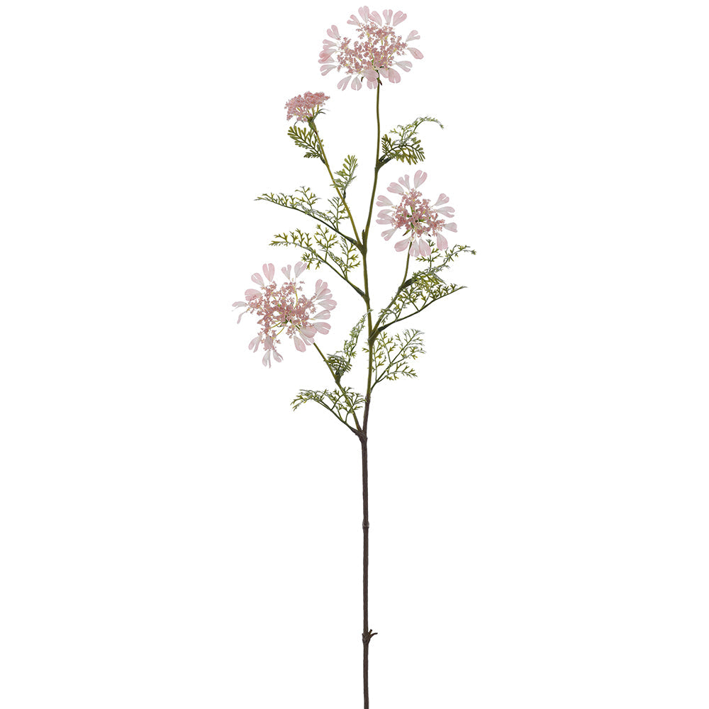 37" Orlaya Grandiflora White Lace Silk Flower Stem -Pink — Silks Are ...