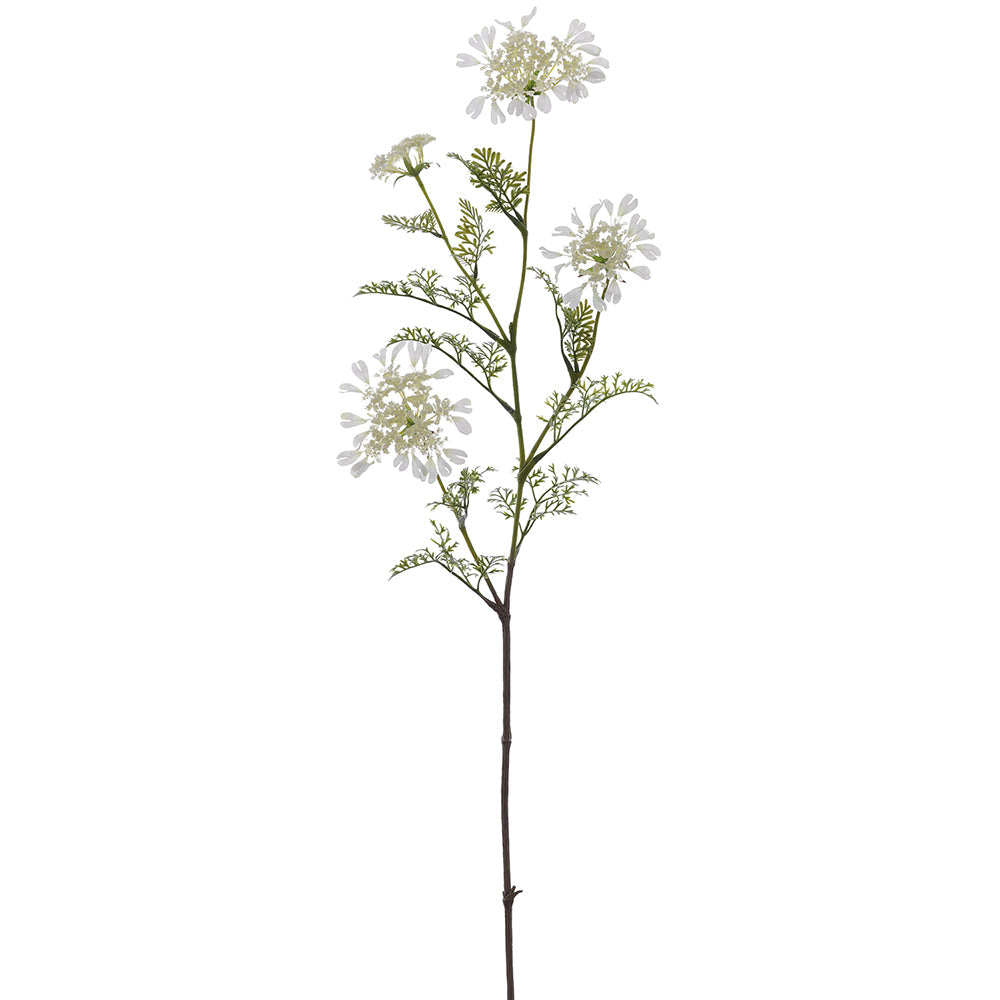 37" Orlaya Grandiflora White Lace Silk Flower Stem -White — Silks Are ...
