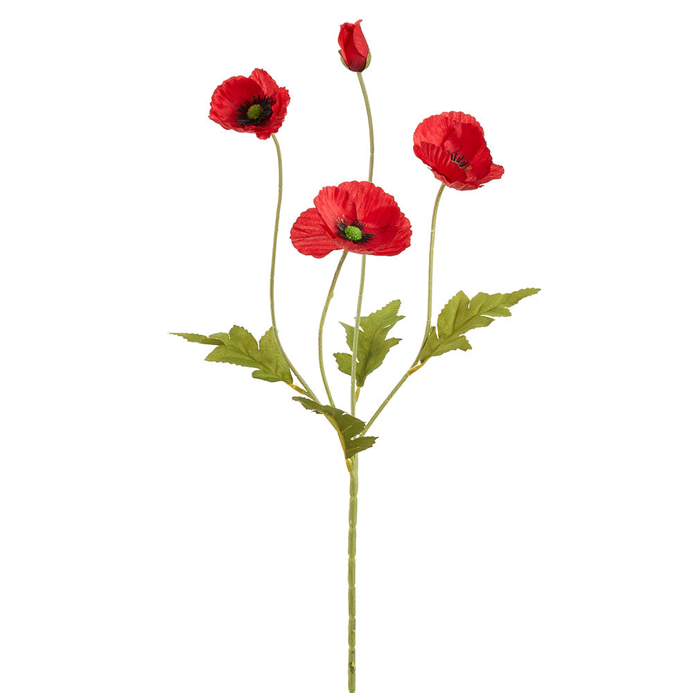 23" Silk Poppy Flower Stem -Red | Poppy Stem | SilksAreForever.com ...