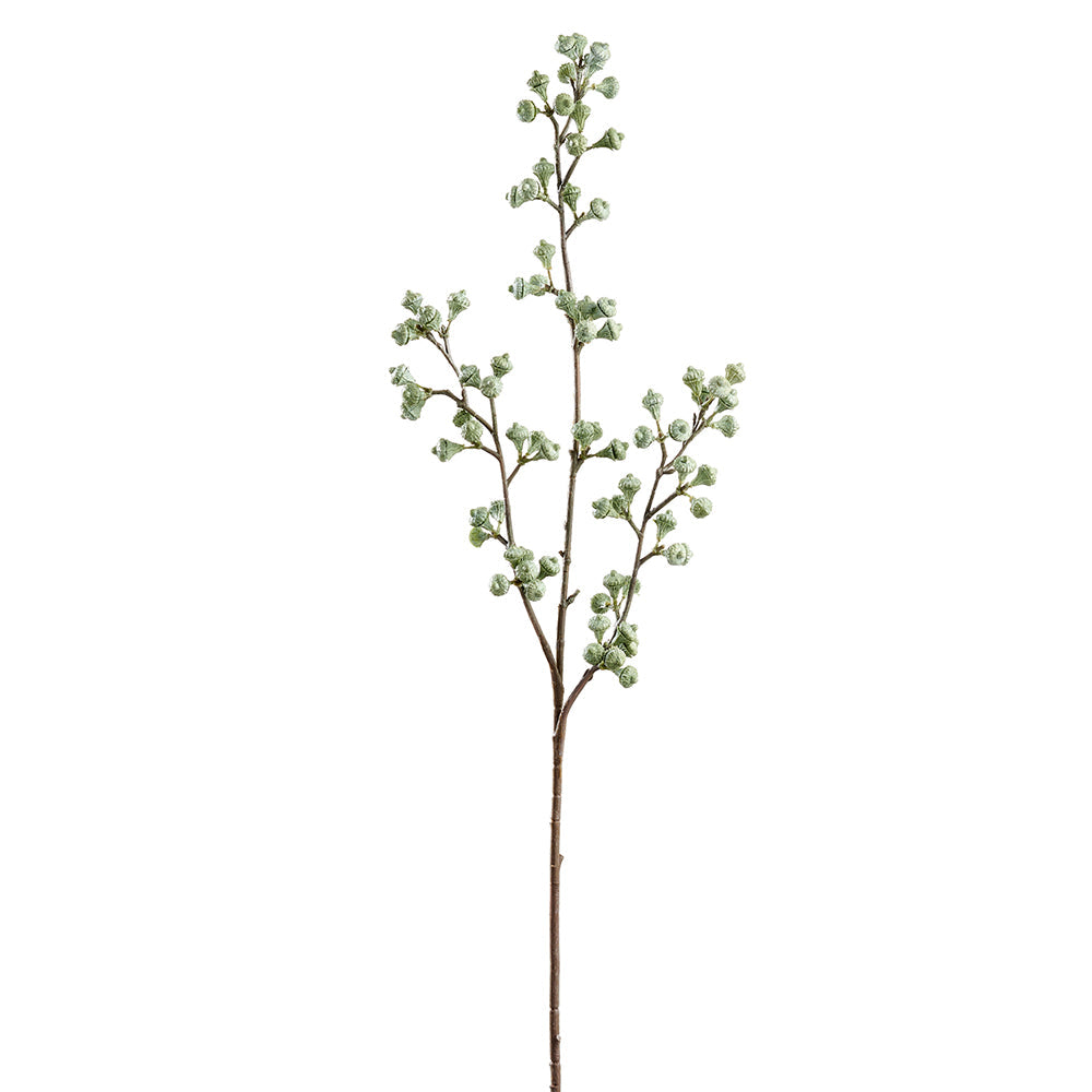33" Artificial Pod Stem -Green/Gray | Blossom Stem — Silks Are Forever