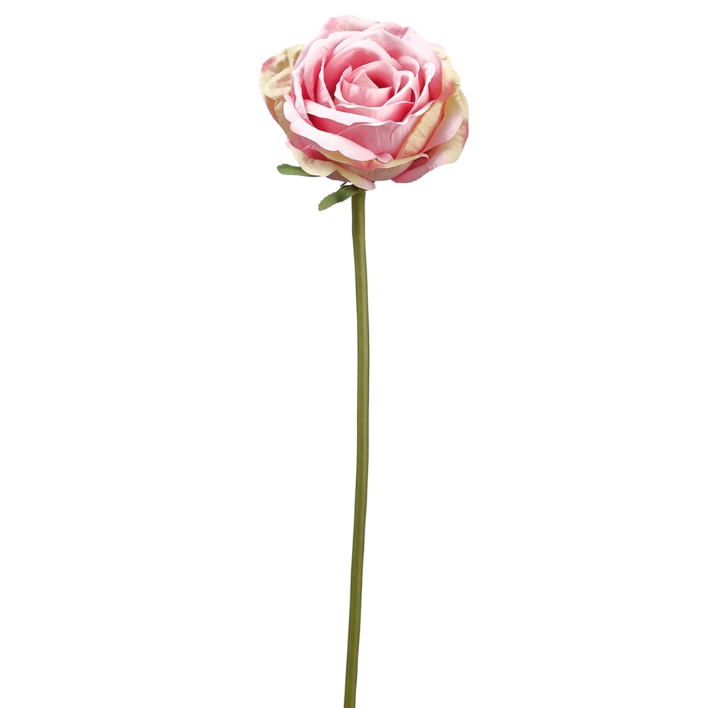 19" Faux Rose Silk Flower Stem -Pink | Rose Stem — Silks Are Forever