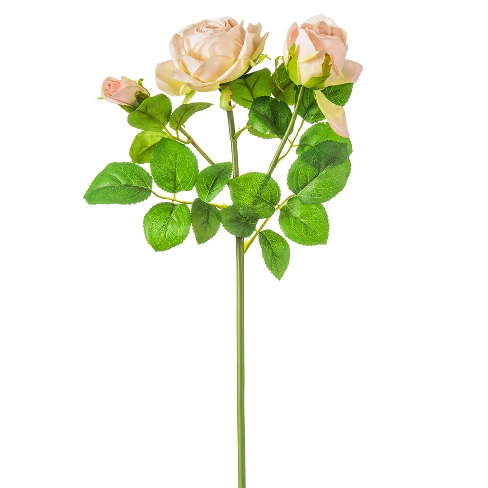 19" Silk Rose Flower Stem With Bud -Pink | Rose Stem — Silks Are Forever