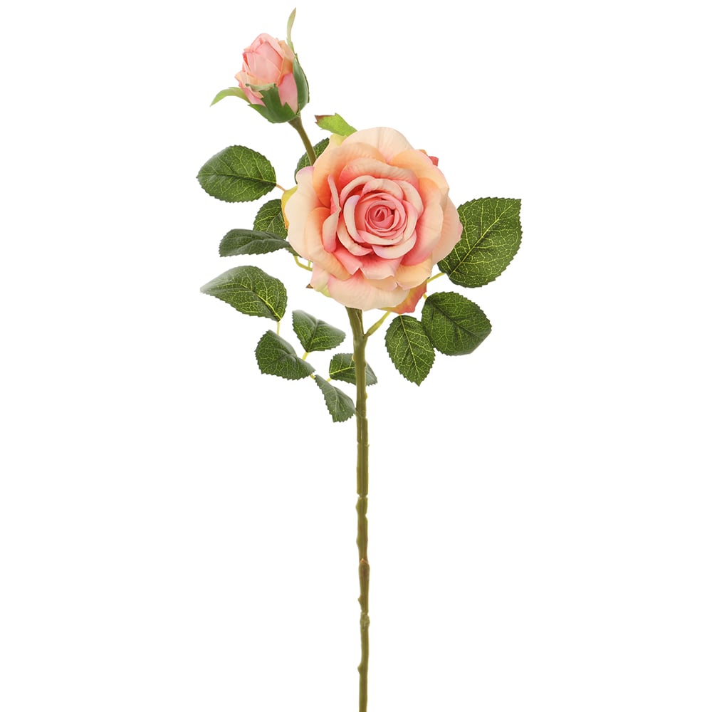 18" Silk Rose Flower Stem -Soft Pink | Rose Stem — Silks Are Forever